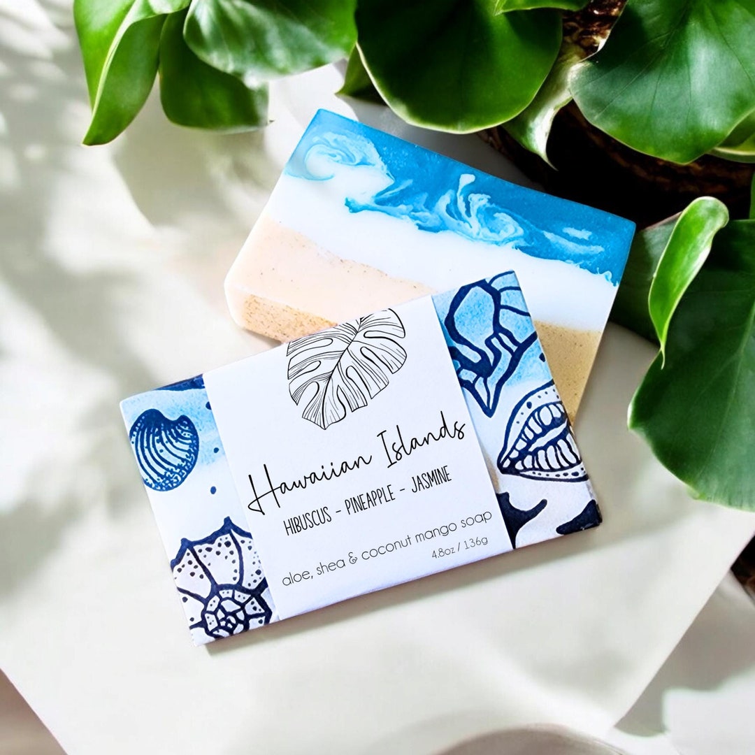 Hawaiian Island Soap Bar: Hibiscus, Pineapple & Jasmine Scent - Etsy