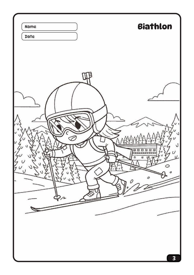 Winter Olympic Games Coloring Pages for Kids – 32 Sports Activity ...