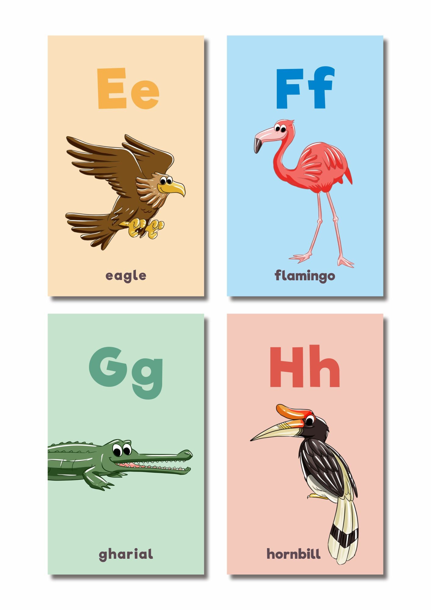 Animal Alphabet Flashcards - Exotic Printable Kids Learning, Homeschool ...