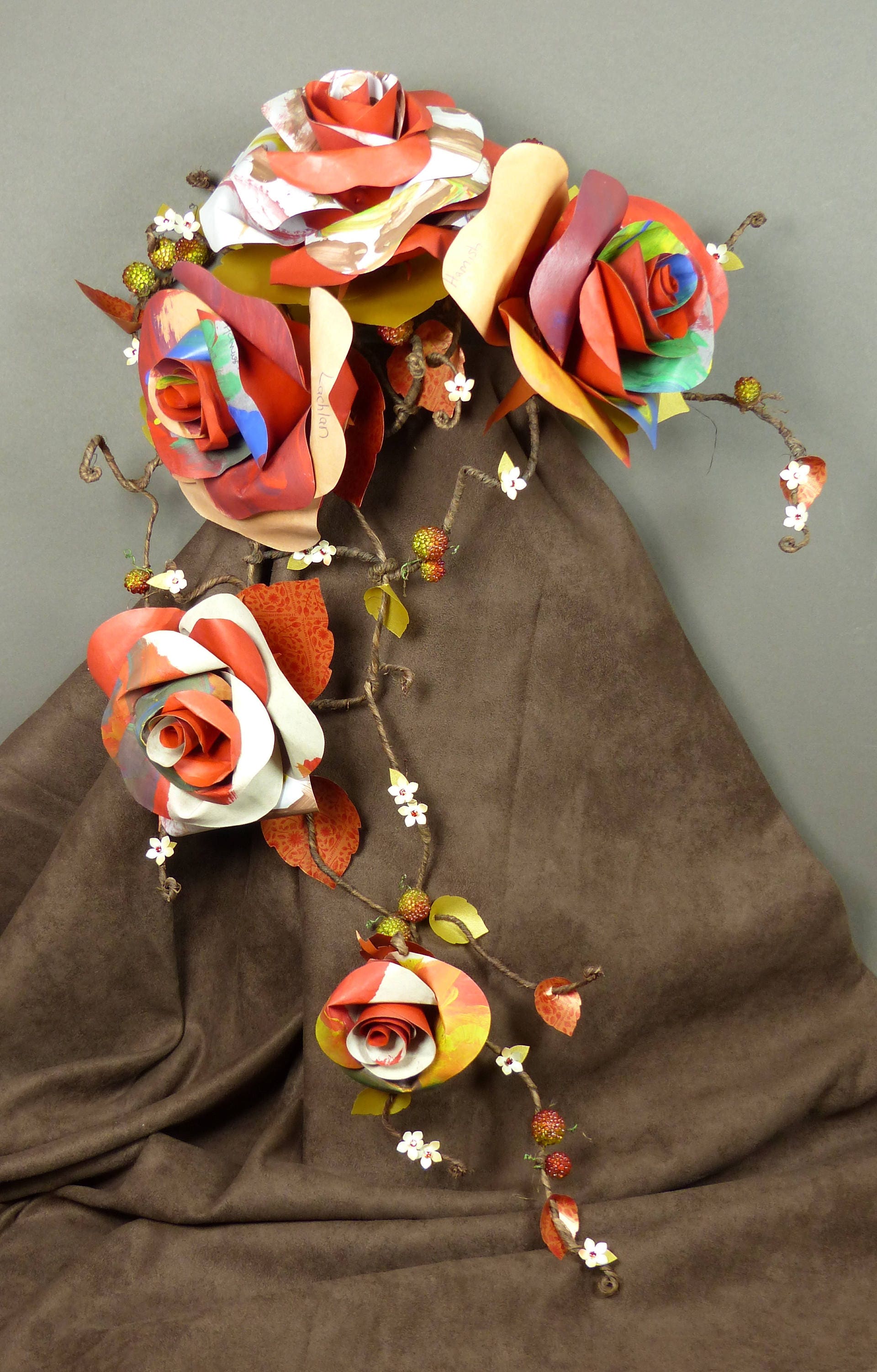 Paper Rose Woodland Vine Cascade Paper Flower Bouquet - Etsy UK