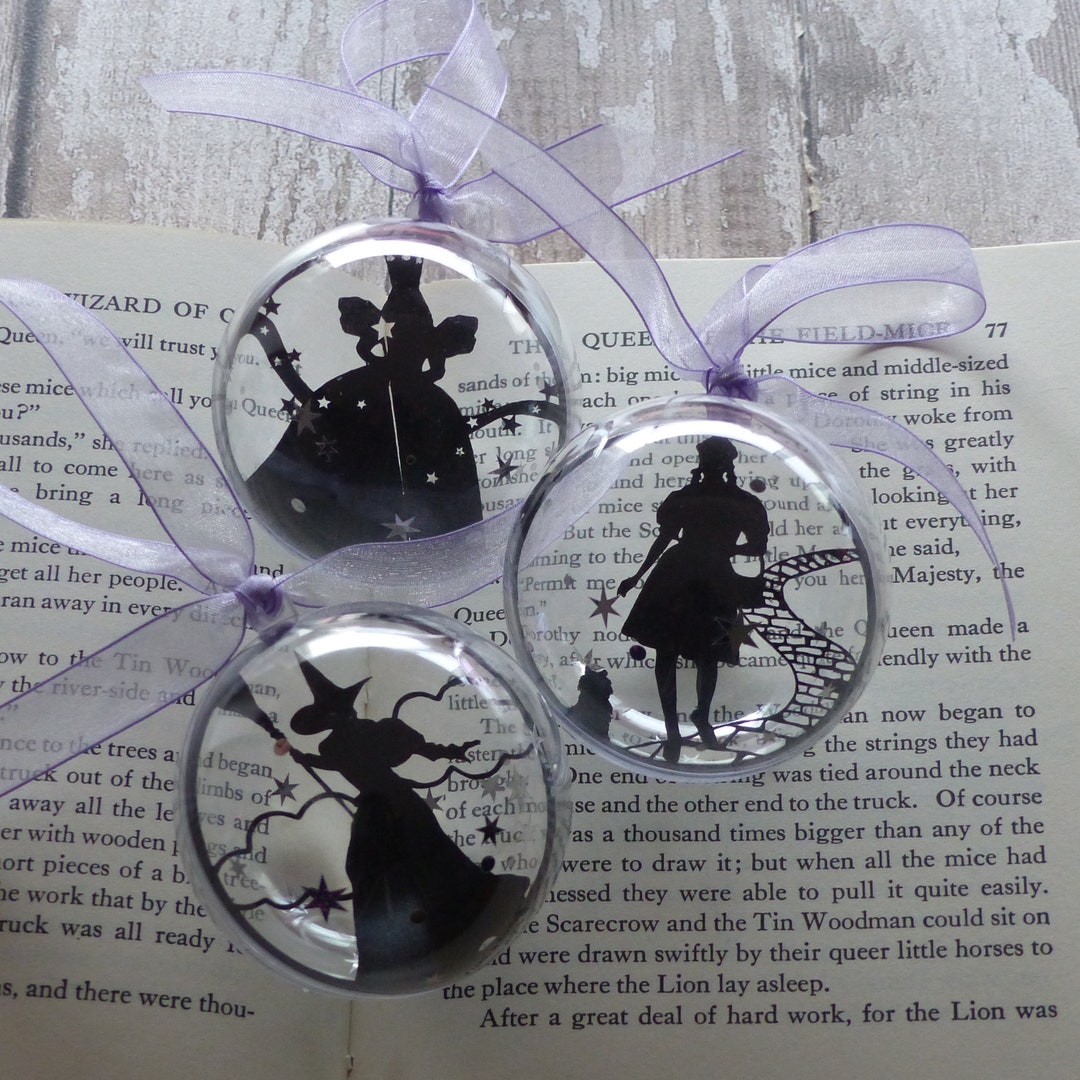 Wizard of Oz Bauble Trio Glinda the Good Wicked Witch of the - Etsy