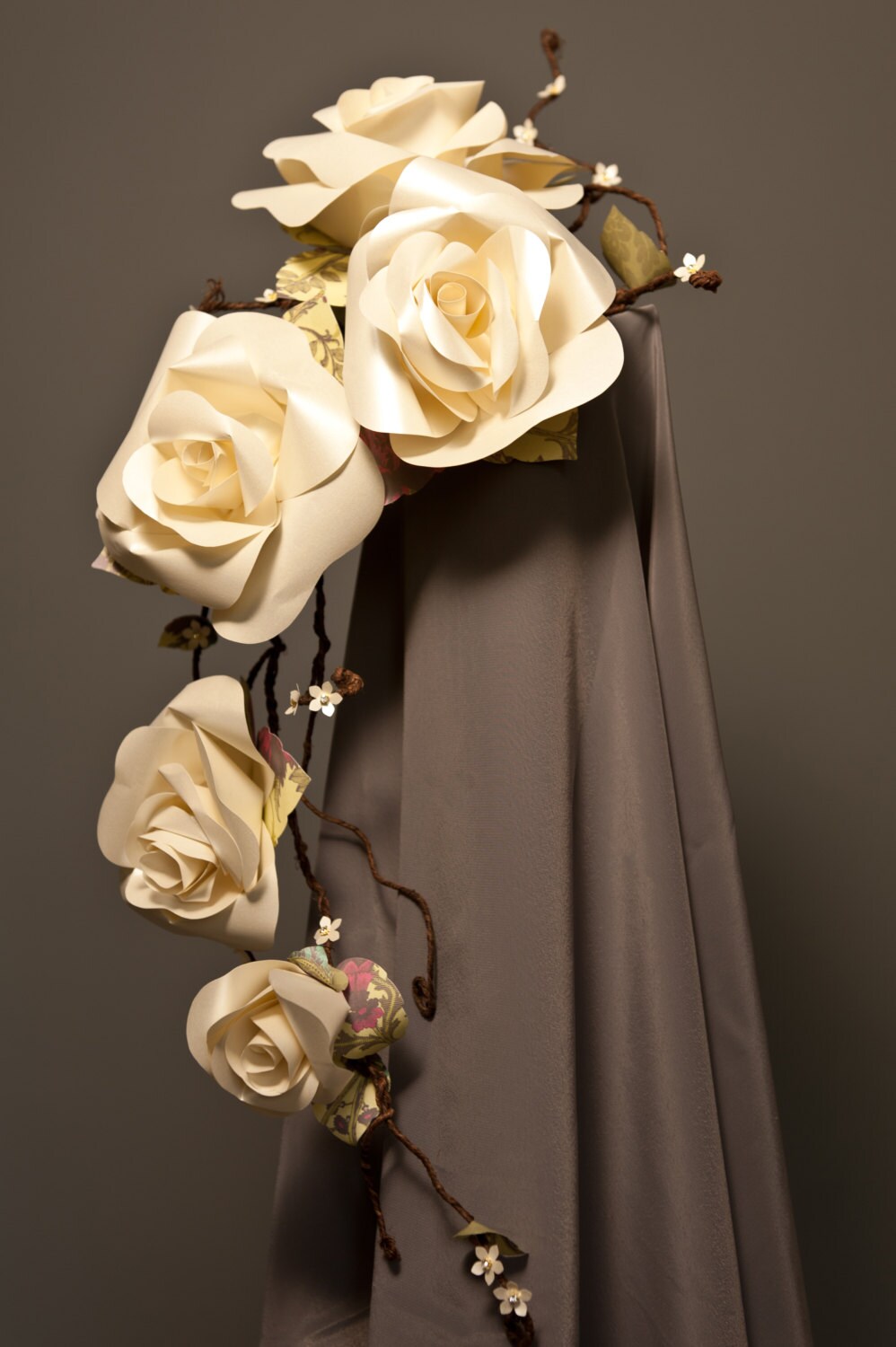 Paper Rose Woodland Vine Cascade Paper Flower Bouquet - Etsy