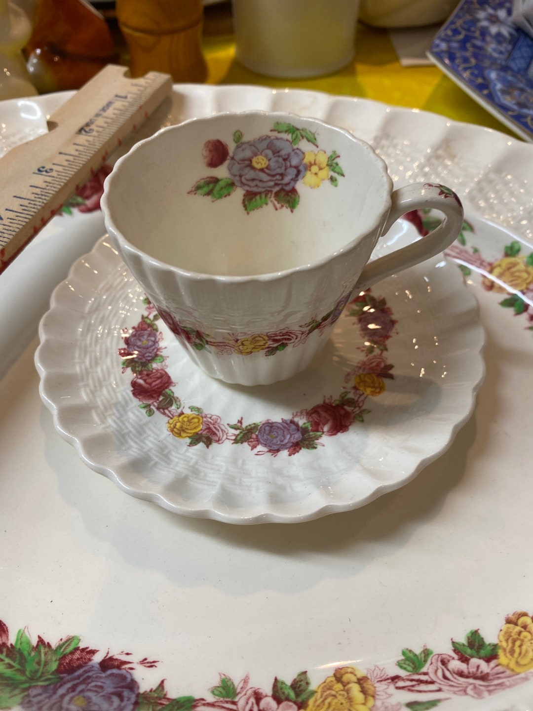 Copeland Spode Rose Briar Vintage Demitasse Cup and Saucer - Etsy