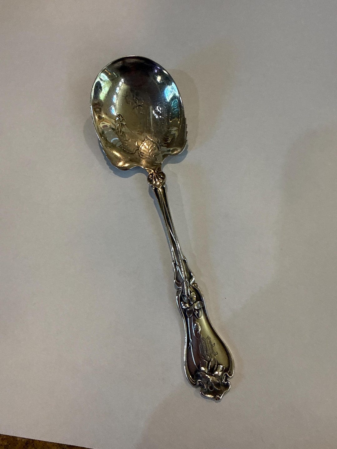 Sterling Silver Whiting Violet Sugar Shell Serving Spoon - Etsy