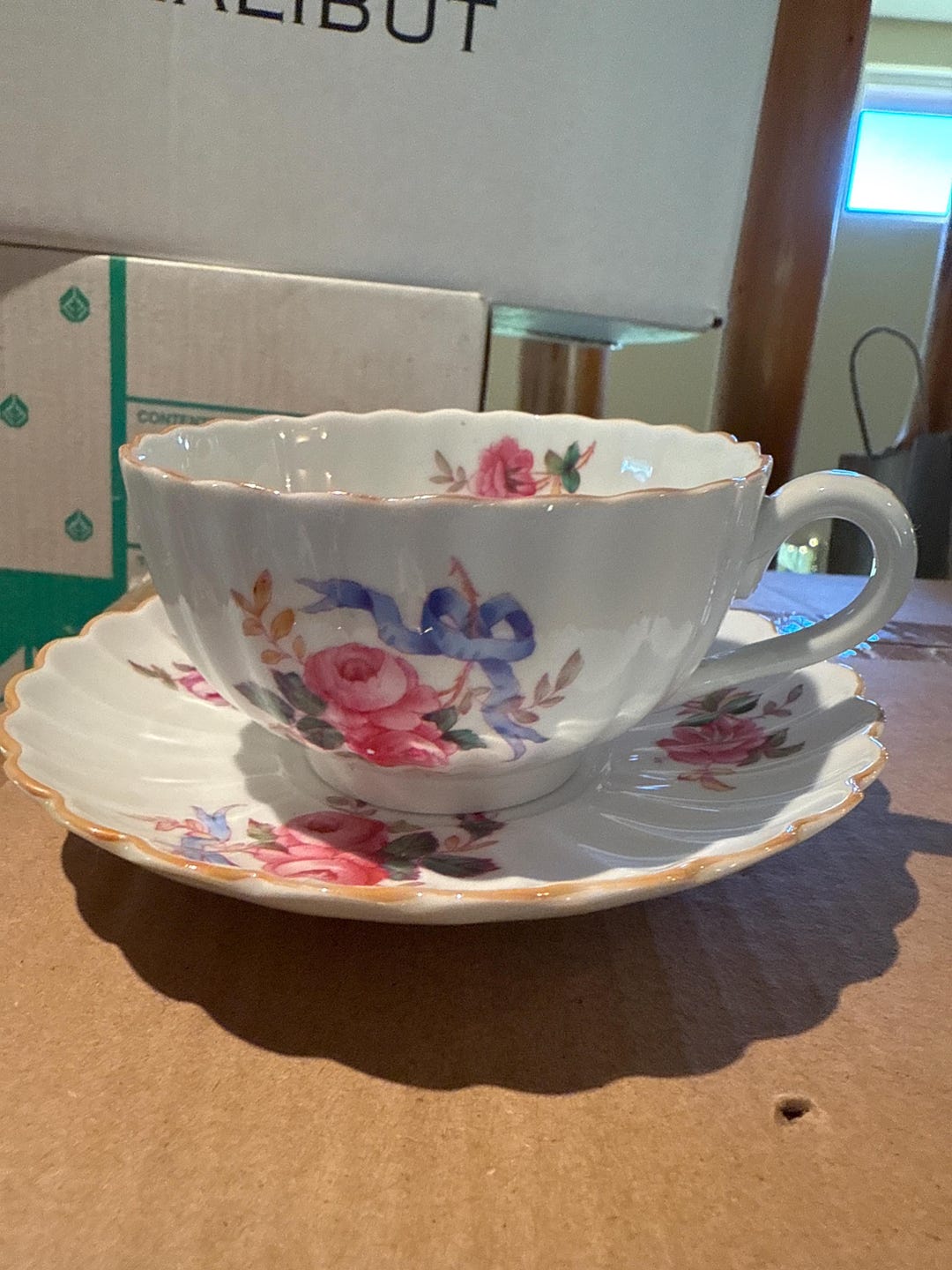 Spode Rose and Ribbon Teacup and Saucer Multiple Available - Etsy