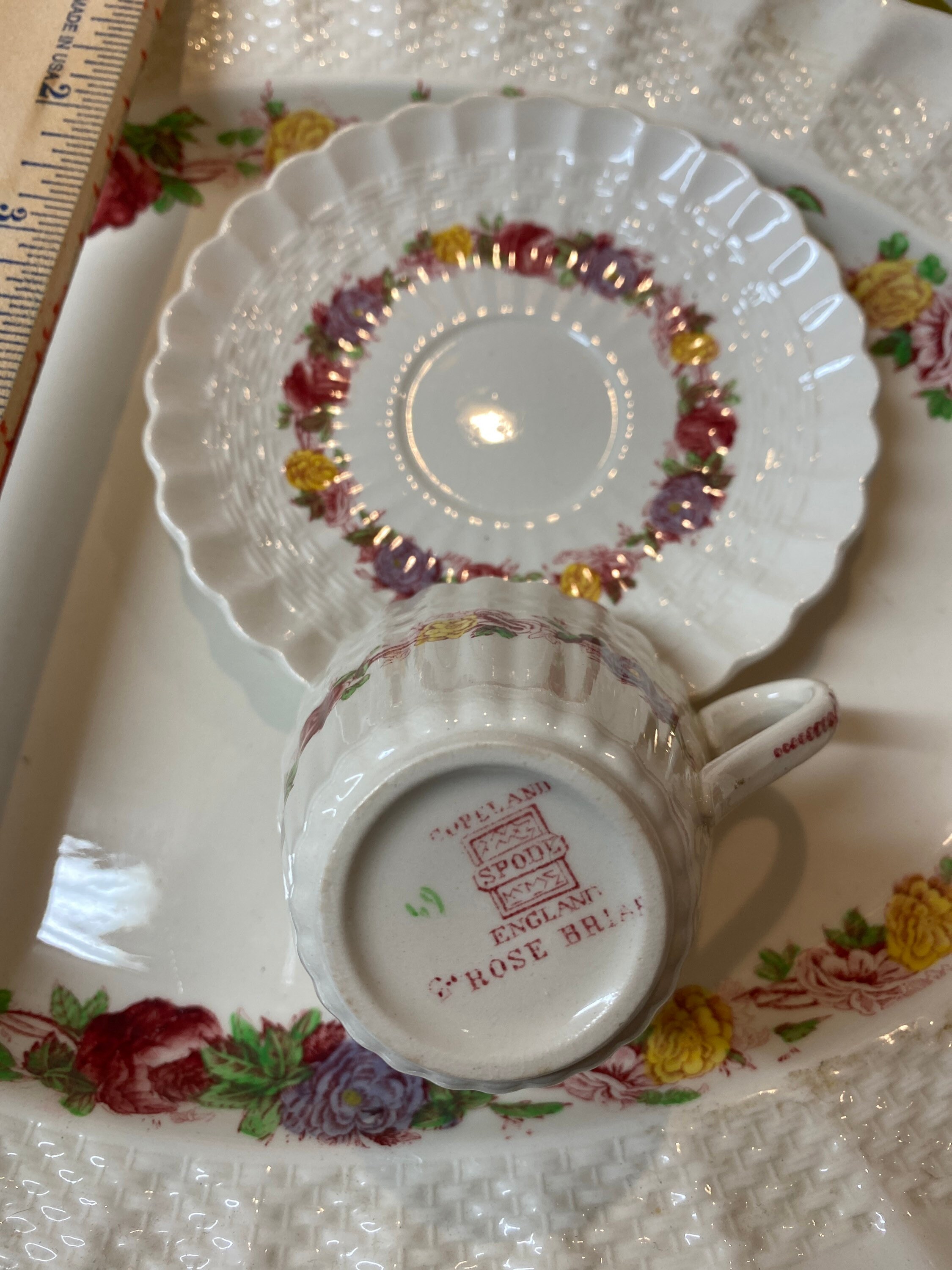 Copeland Spode Rose Briar Vintage Demitasse Cup and Saucer | Etsy