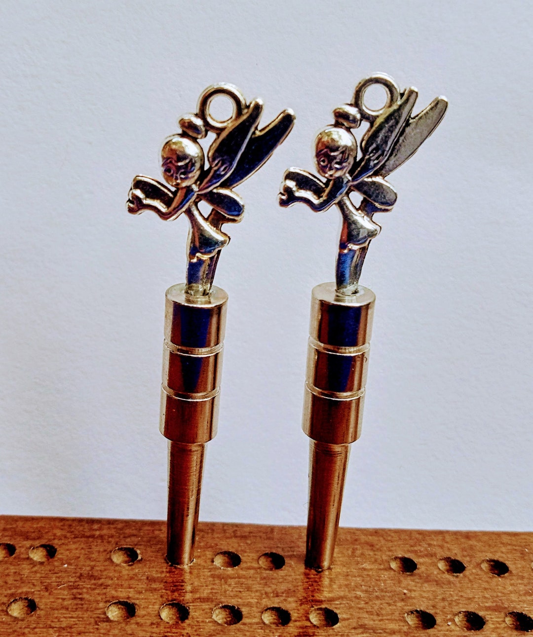 2 Pixie Fairy Cribbage Board Metal Pegs Pins Tibetan Silver for 3/32 ...