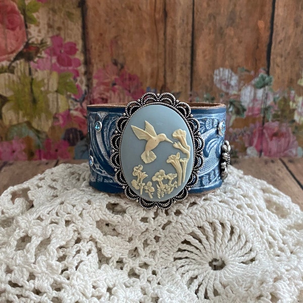 Leather Hummingbird Bracelet - Etsy