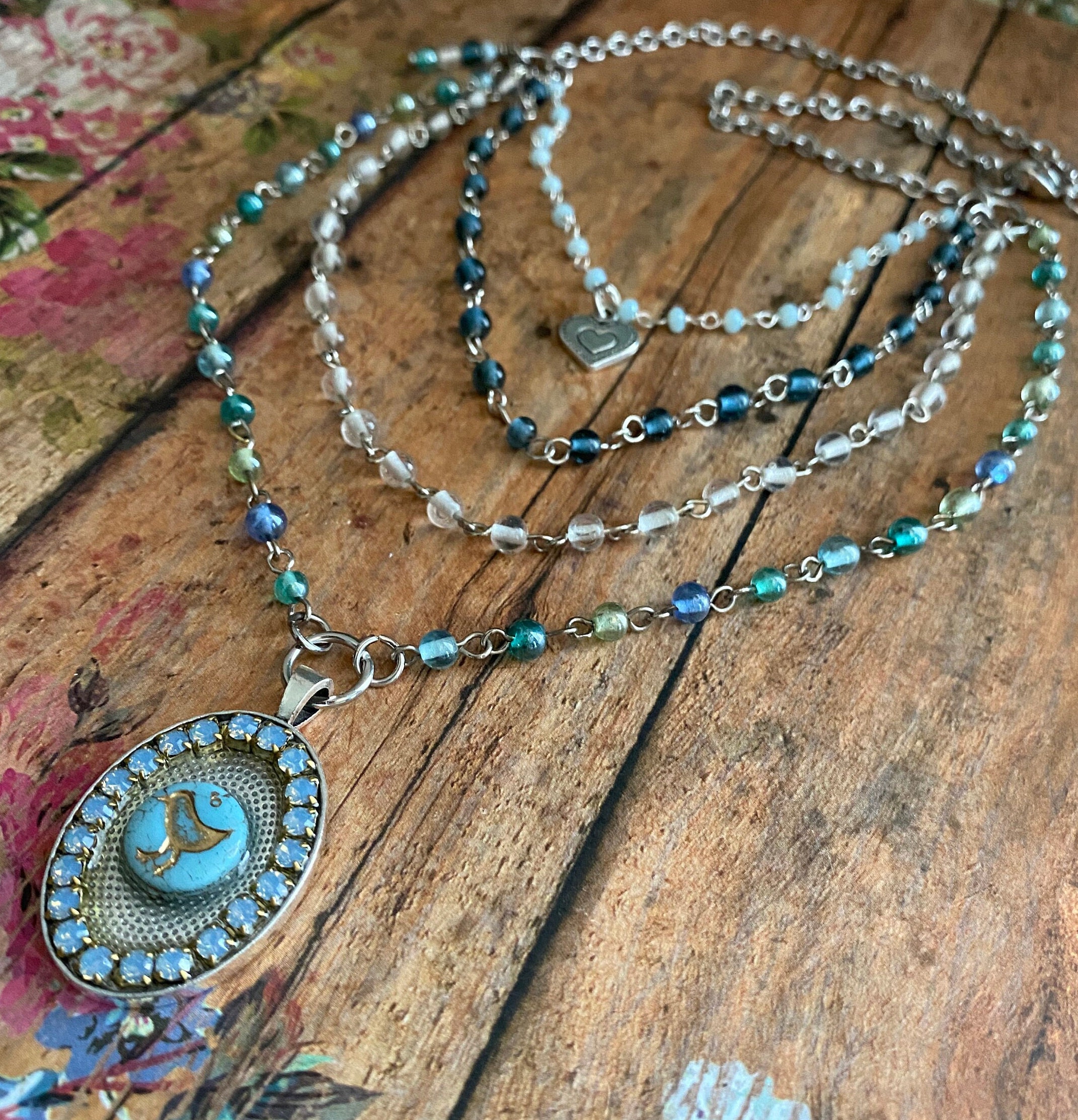 Blue Bird Necklace Bird Necklace. Bird Jewelry. Pendant - Etsy