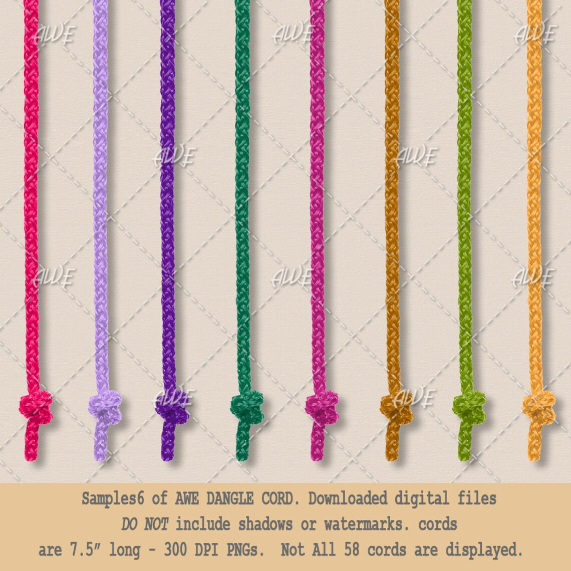 Dangle Cords Digital Clipart by Awesomescrapper Set of 58 | Etsy