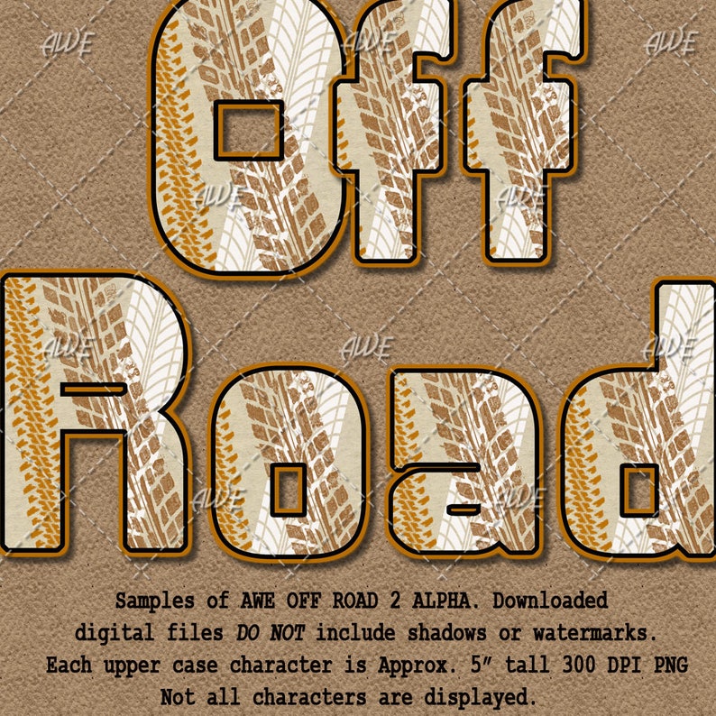 Digital Clipart off Road2 Alphabet Upper Case Lower Case - Etsy