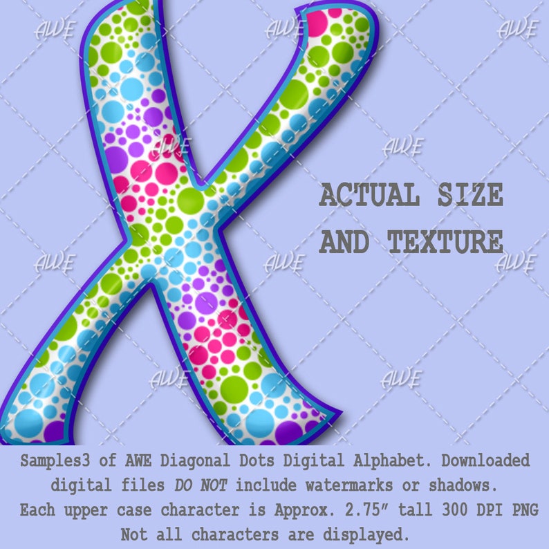 Diagonal Dots Digital Alphabet by Awesomescrapper - High Quality, 300 ...