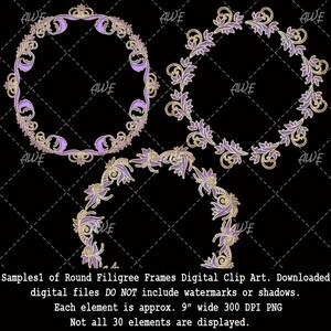 Round Filigree Frames Digital Clip Art by Awesomescrapper - High ...