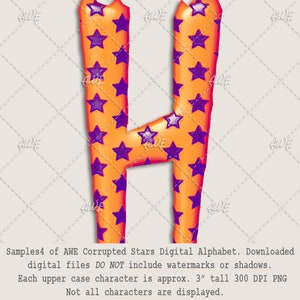 Corrupted Stars Digital Alphabet by Awesomescrapper, High Quality, 300 ...
