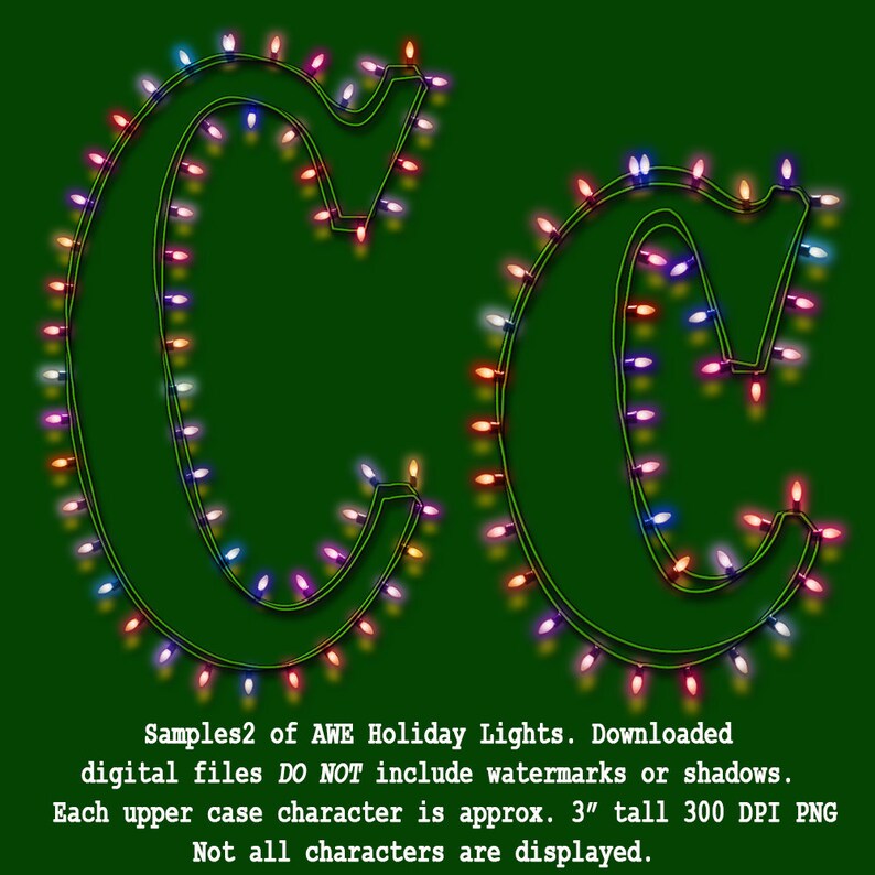 Holiday Lights Digital Alphabet by Awesomescrapper - High Quality, 300 ...