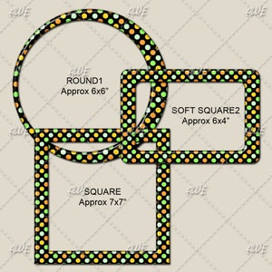 Digital Clipart - AWE Dotty Frames Set #1 - Set of 12, Various Sizes ...
