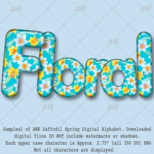 Daffodil Spring Digital Alphabet by Awesomescrapper High - Etsy