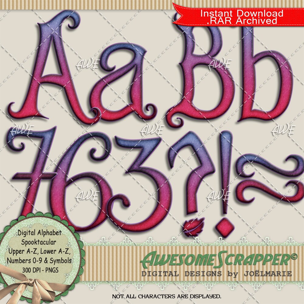 Spooktacular Digital Alphabet by AwesomeScrapper High | Etsy