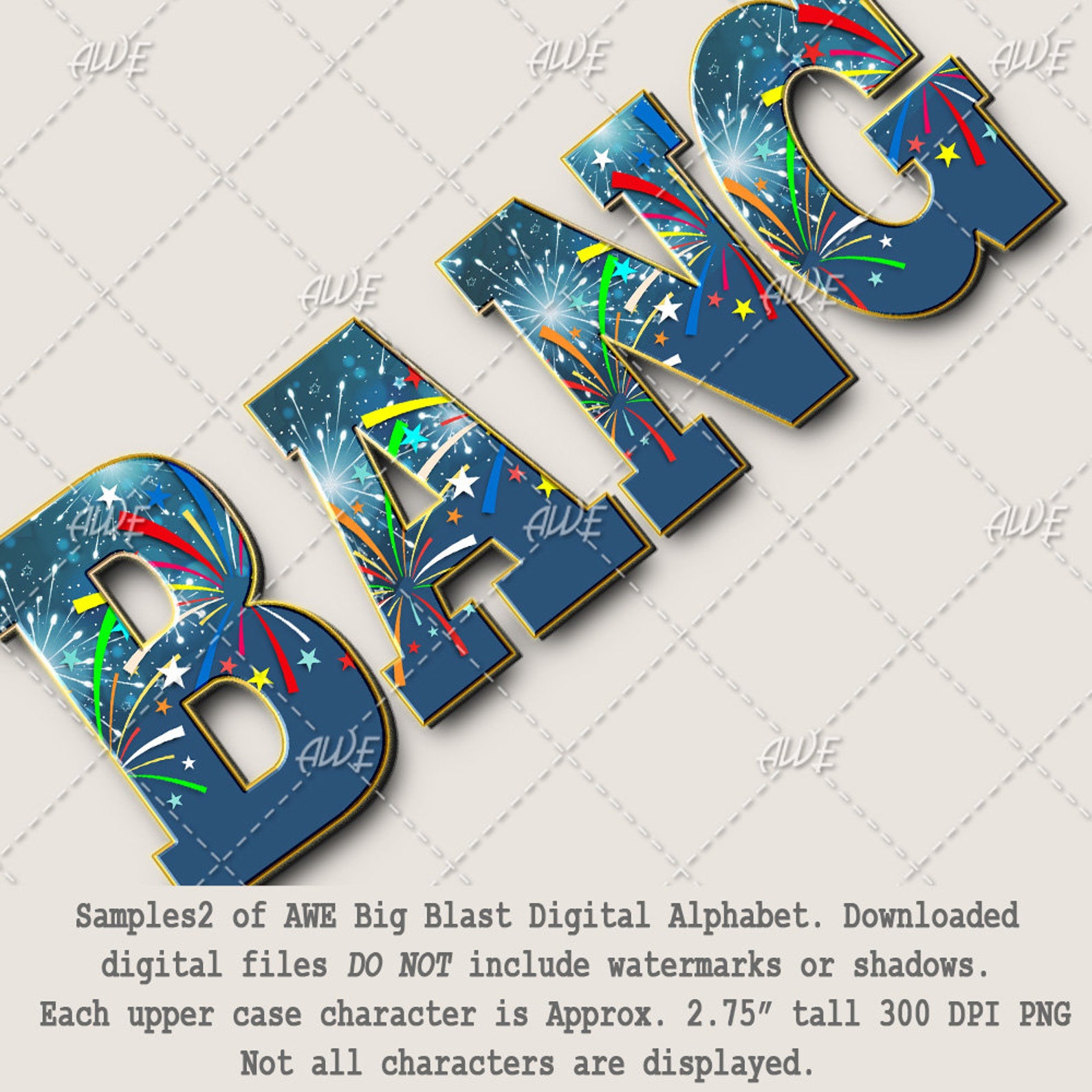 Big Blast Digital Alphabet by Awesomescrapper - High Quality, 300 DPI ...