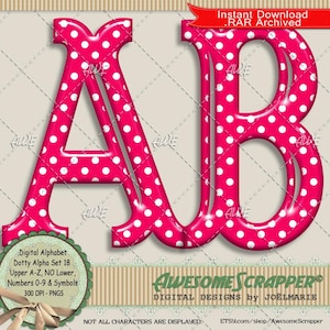 Dotty Alpha Set 18 Digital Alphabet by Awesomescrapper, High Quality ...