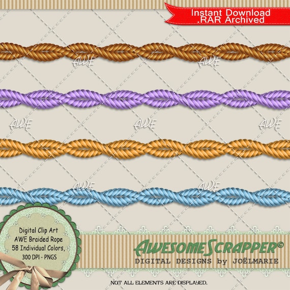 Braided Rope Digital Clip Art by Awesomescrapper High | Etsy