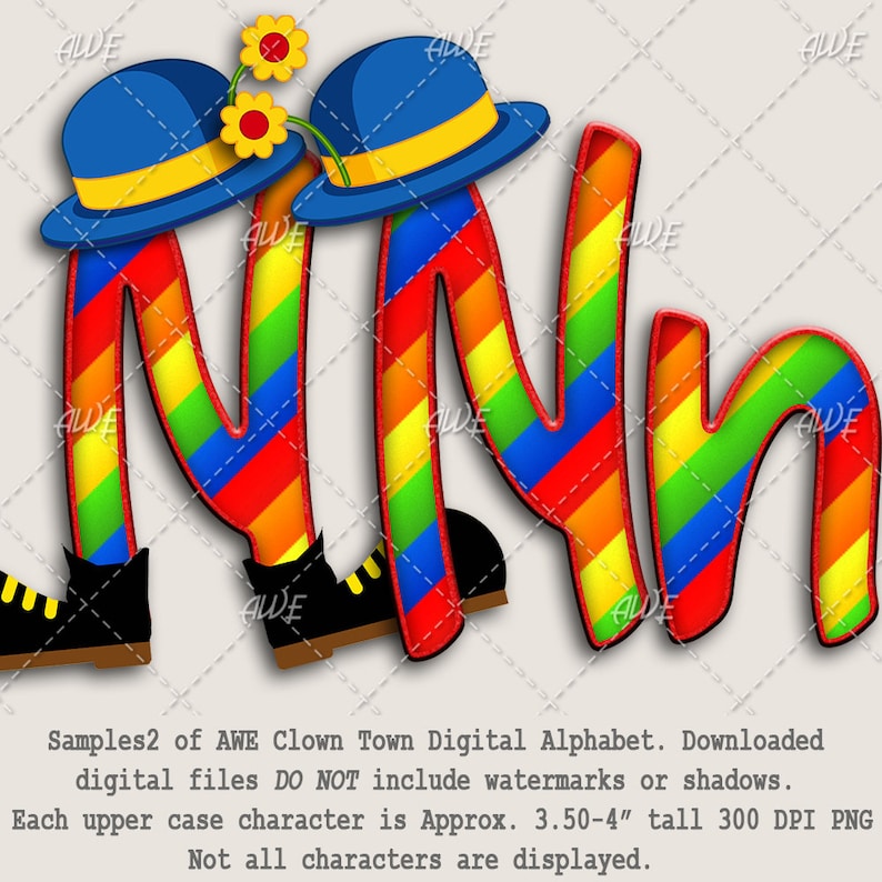 Clown Town Digital Alphabet by Awesomescrapper High Quality - Etsy