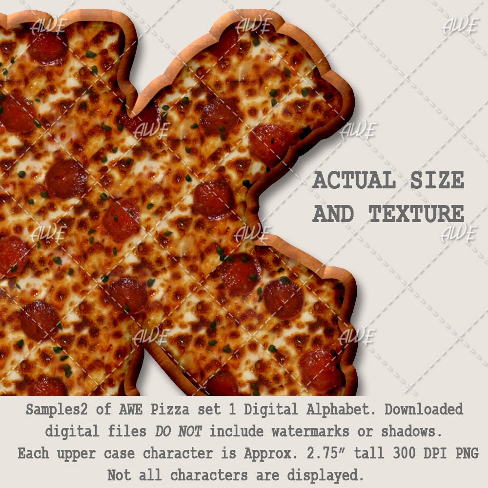 Pizza Set1 Digital Alphabet by Awesomescrapper Food Bread - Etsy UK