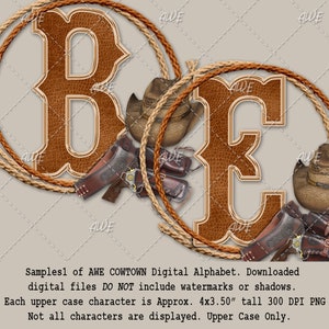 Cowtown Digital Alphabet, by Awesomescrapper - High Quality, 300 DPI ...