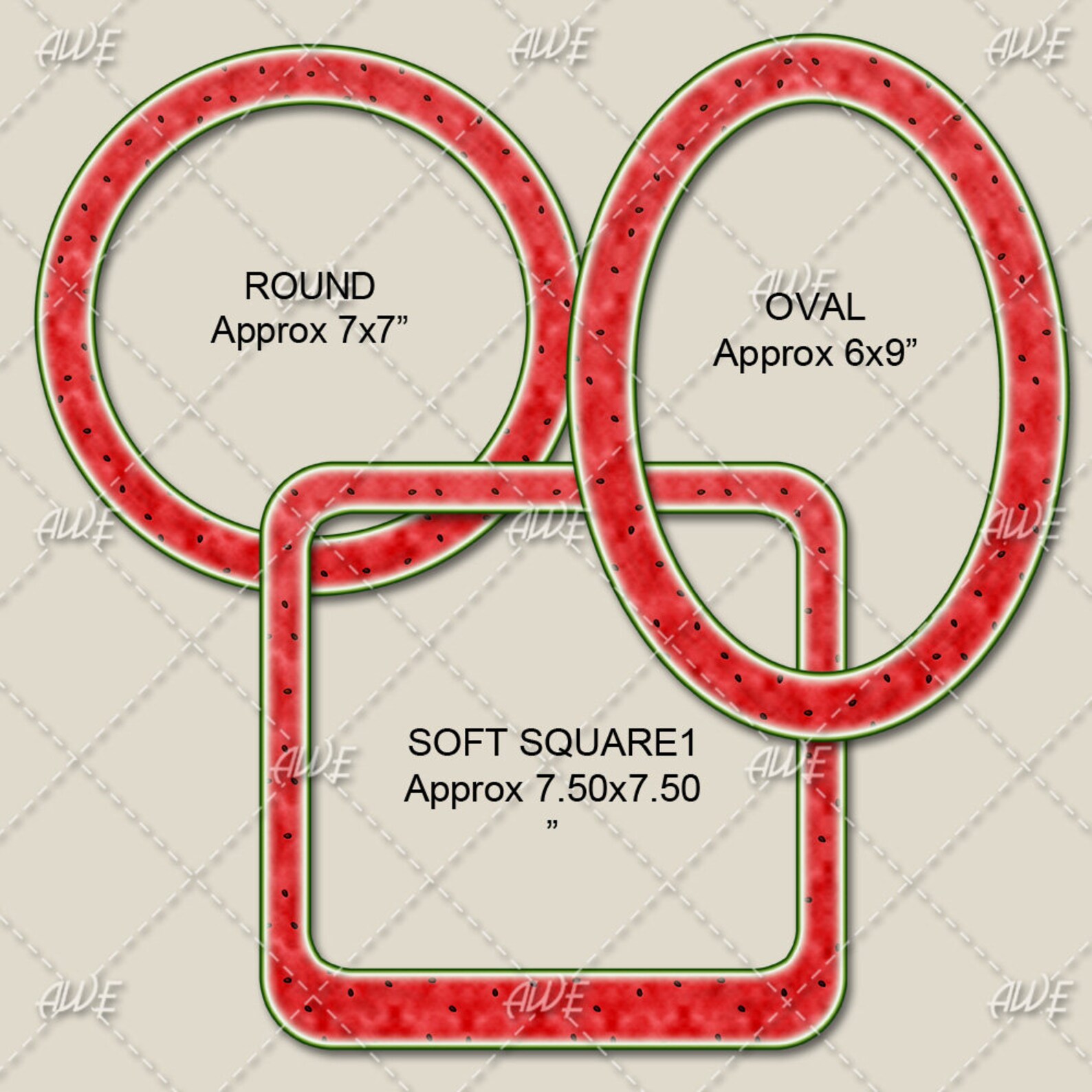 Digital Clipart - Watermelon Themed Frames, Set of 12, Various Shapes ...