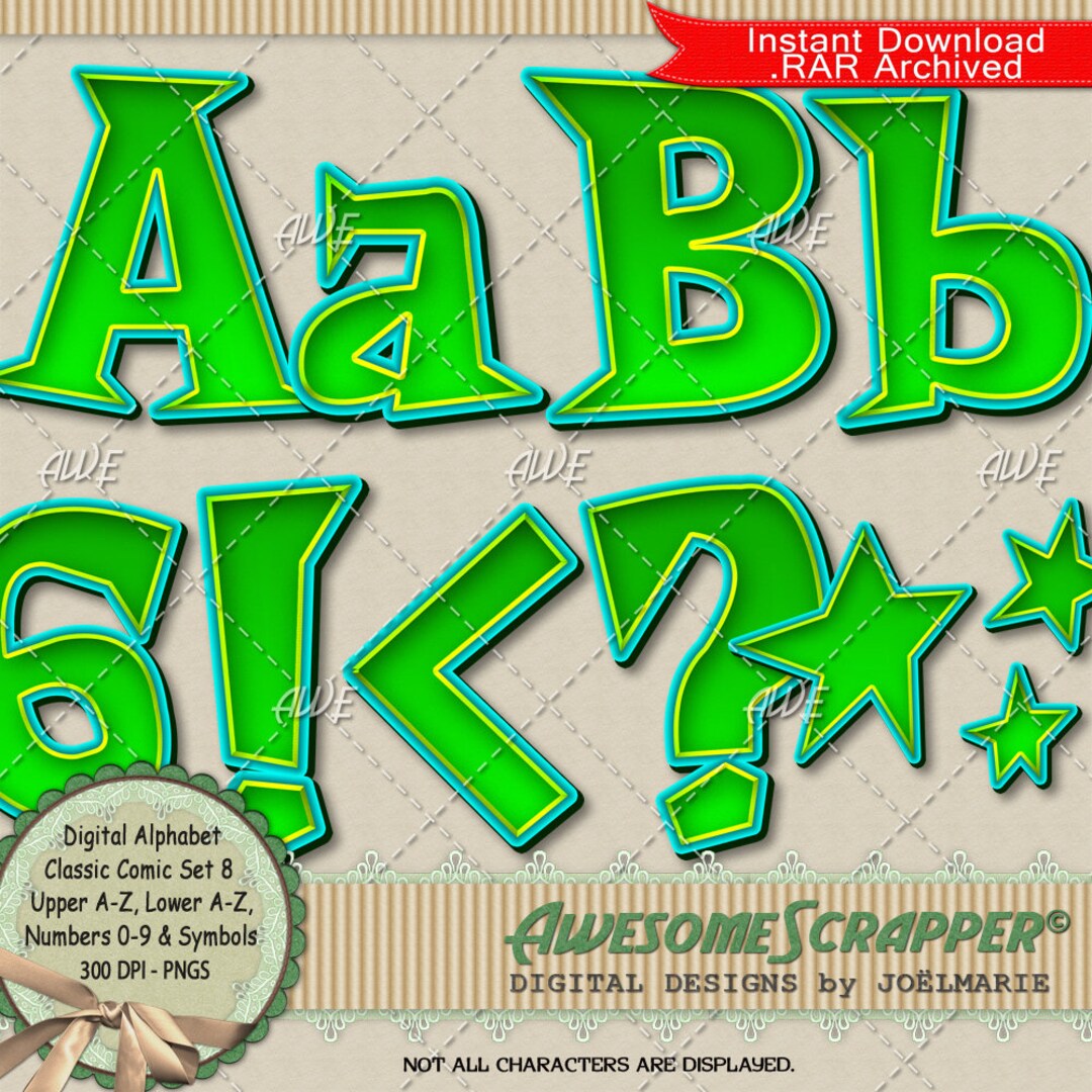 Classic Comic Set8 Digital Alphabet by Awesomescrapper - High Quality ...