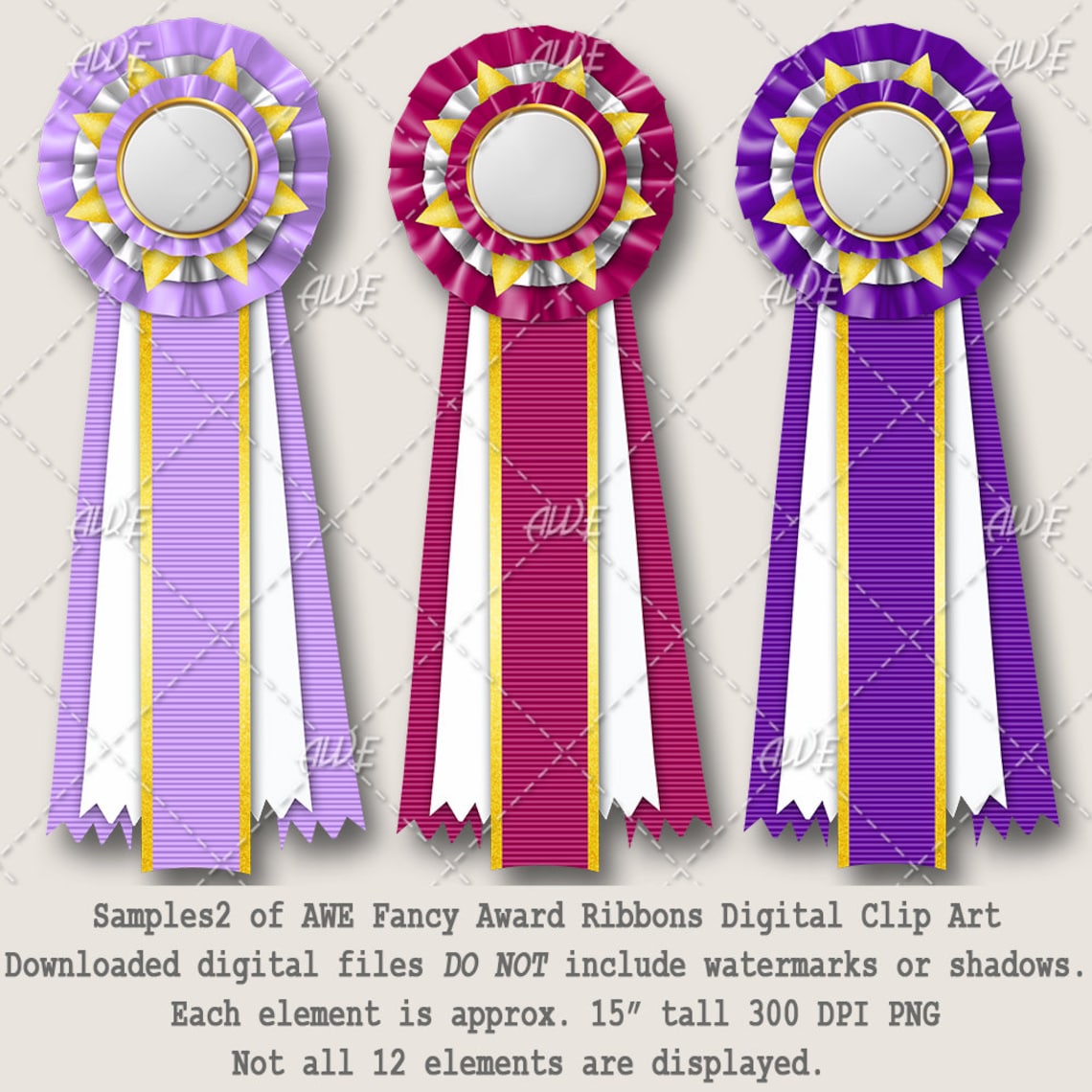 Fancy Award Ribbons Digital Clip Art by Awesomescrapper High | Etsy