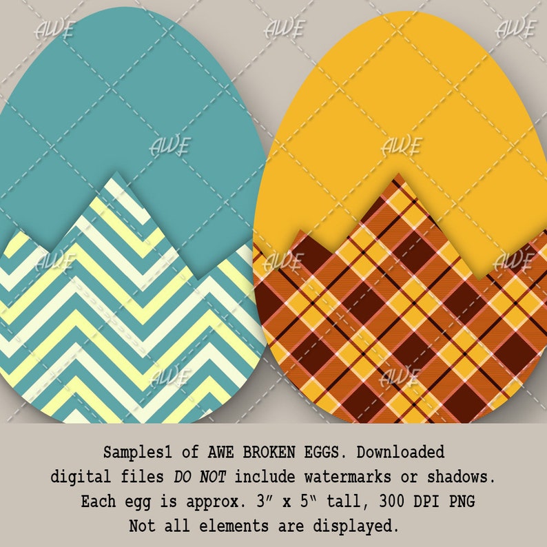 Broken Eggs Digital Clip Art , by Awesomescrapper - Set of 20 Stylized ...