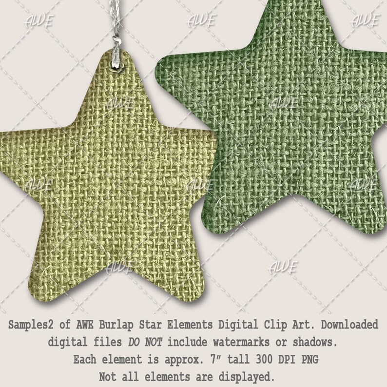 Burlap Stars or Tags Digital Clip Art by Awesomescrapper - Etsy