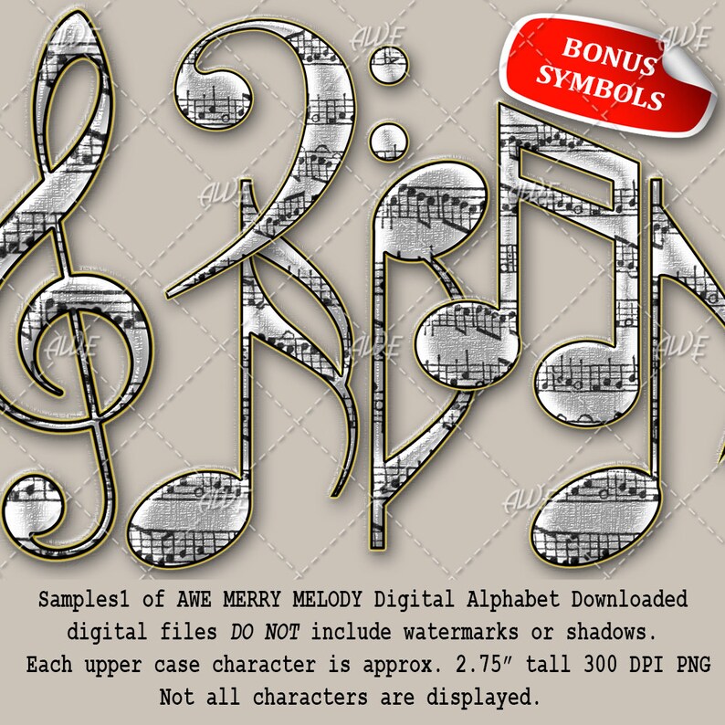 Merry Melody Digital Alphabet by Awesomescrapper - High Quality, 300 ...