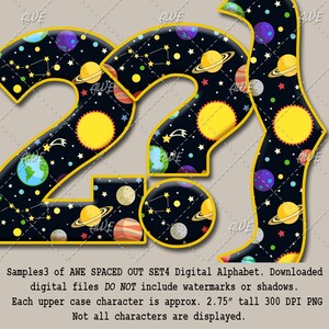 Spaced Out Set4 Digital Alphabet by Awesomescrapper - High Quality, 300 ...