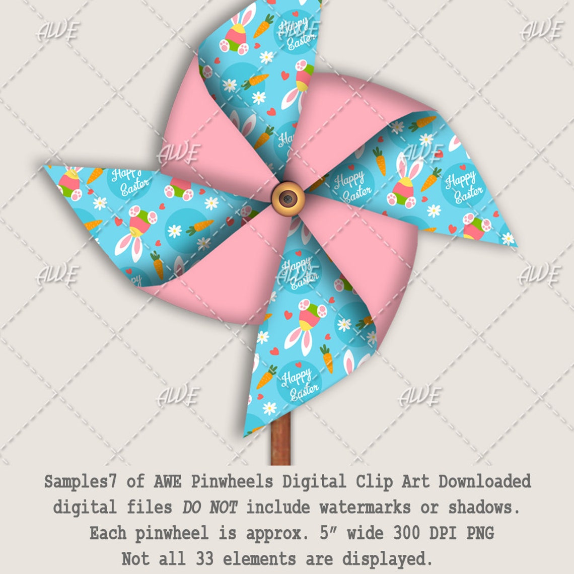 Pinwheels Digital Clip Art by Awesomescrapper High Quality | Etsy