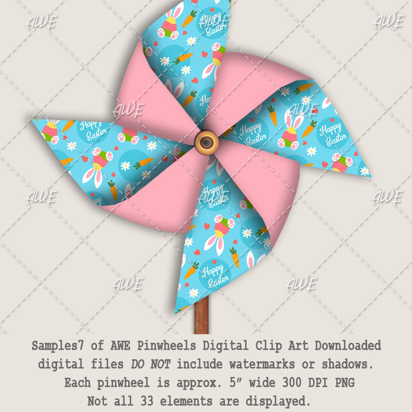 Pinwheels Digital Clip Art by Awesomescrapper High Quality | Etsy