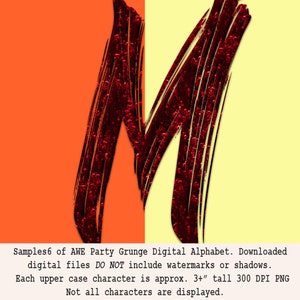 Party Grunge Digital Alphabet by Awesomescrapper, High Quality 300 DPI ...