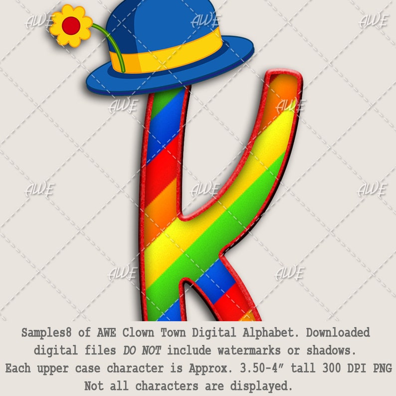 Clown Town Digital Alphabet by Awesomescrapper High Quality - Etsy