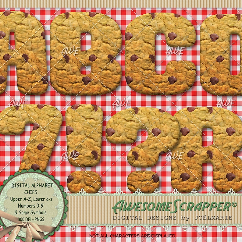 Chips Digital Alphabet by Awesome Scrapper Upper Case Some - Etsy