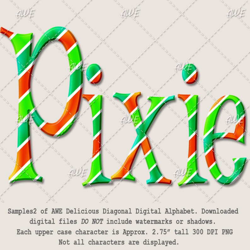Delicious Diagonal Digital Alphabet by Awesomescrapper, High Quality ...