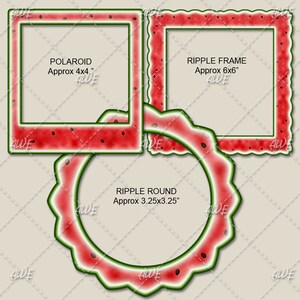 Digital Clipart - Watermelon Themed Frames, Set of 12, Various Shapes ...