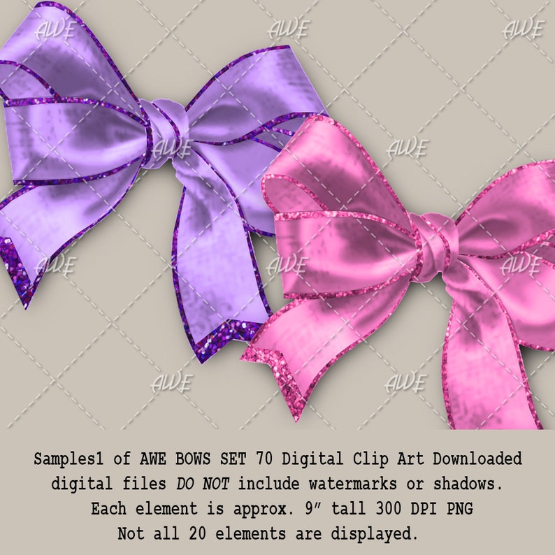 Bows Set 71 Digital Clip Art by Awesomescrapper High - Etsy