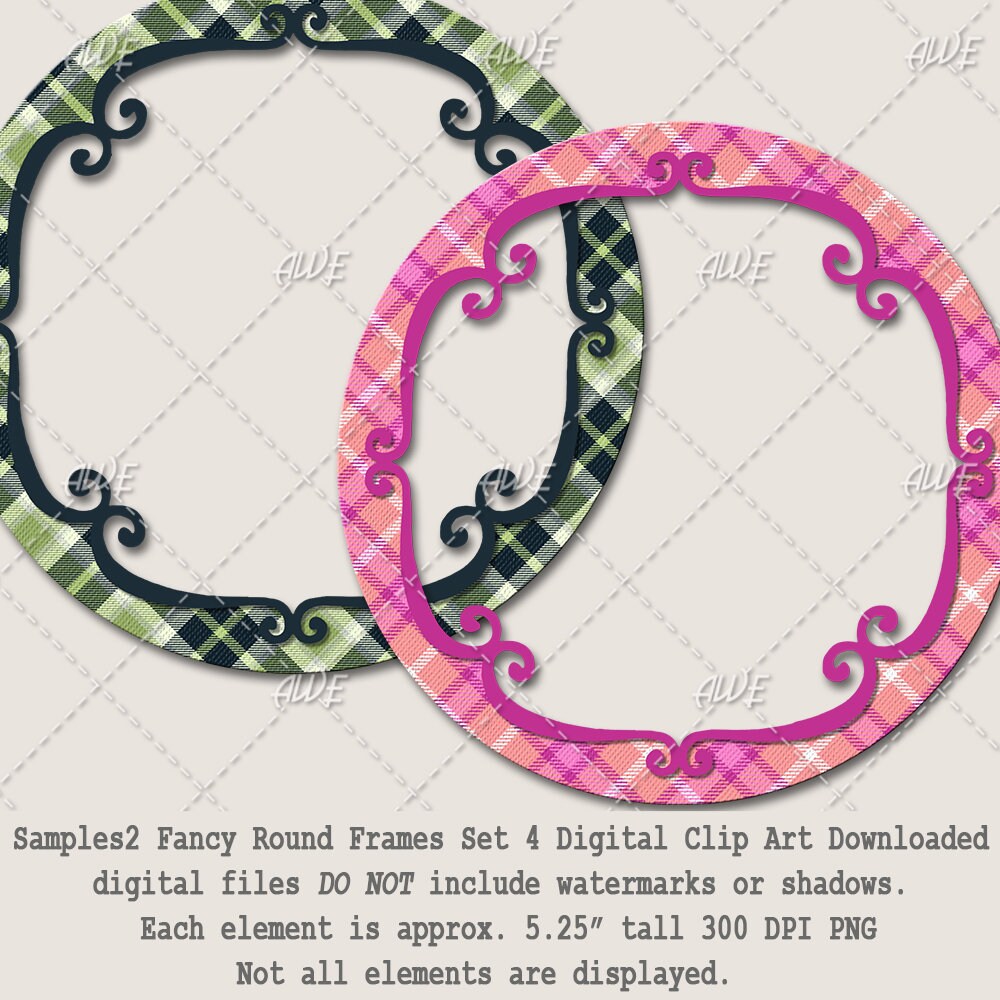 Fancy Round Frames4 Digital Clip Art by Awesomescrapper - High Quality ...