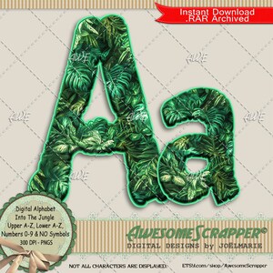 Into the Jungle Digital Alphabet by Awesomescrapper, High Quality 300 ...