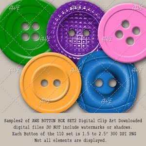 Button Box Set2 Digital Clip Art by Awesomescrapper - High Quality, 300 ...