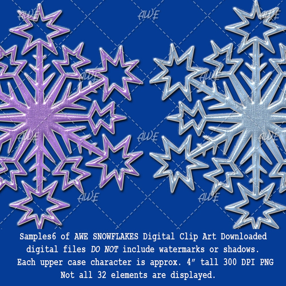 Snowflakes Set1 Digital Clip Art by AwesomeScrapper High | Etsy