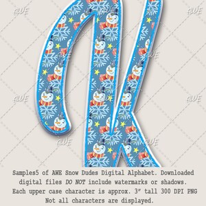 Snow Dudes Digital Alphabet by Awesomescrapper, High Quality 300 DPI ...