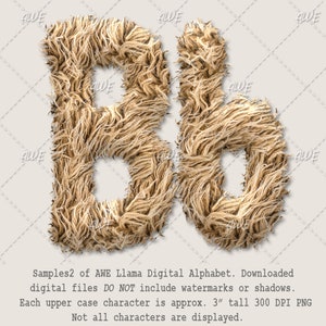 Llama Digital Alphabet by Awesomescrapper, High Quality 300 DPI Pngs ...