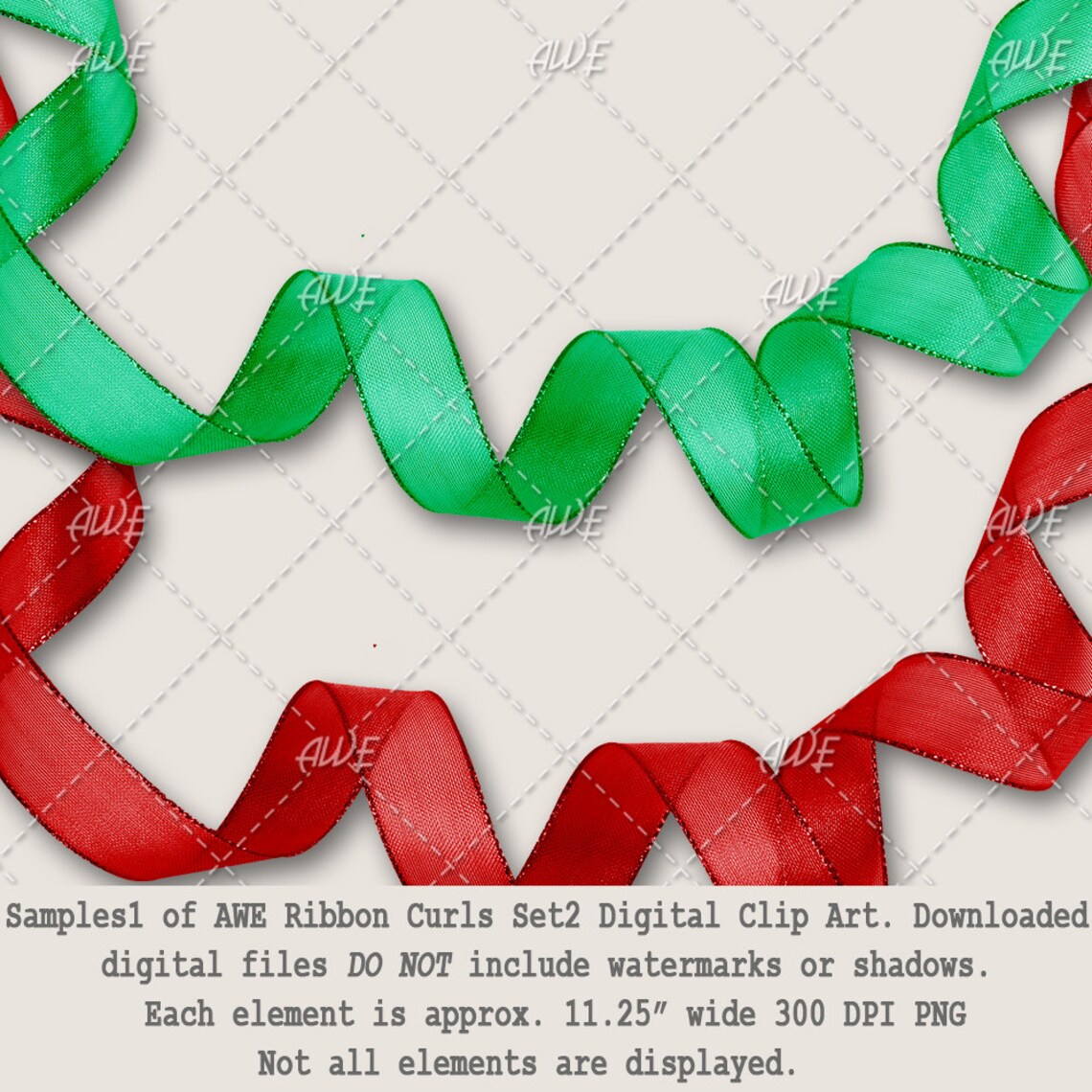 Ribbon Curls Set 2 Digital Clip Art by AwesomeScrapper High | Etsy